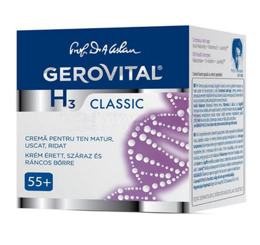 Gerovital H3 Classic - Cream for Mature Dry Wrinkled Skin -50ml ...